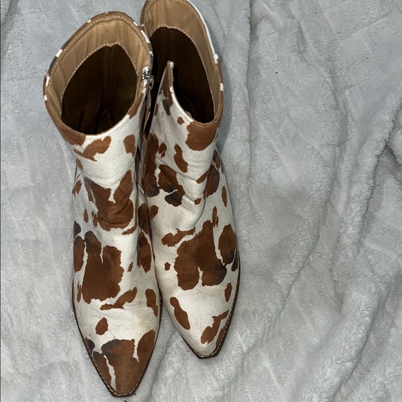 Shoes | Stylish Cow Print Ankle Boots | Poshmark